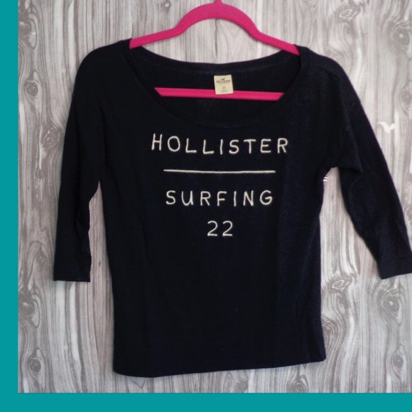 Hollister | Shirts & Tops | Hollister Xs Girls Black Surfing Top Scoop ...